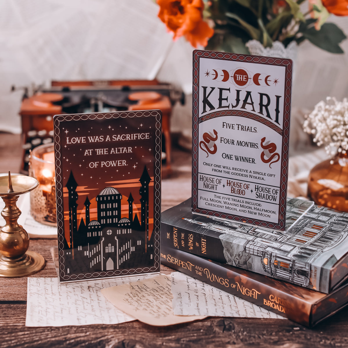 The Serpent and the Wings of Night Inspired Acrylic Bookends