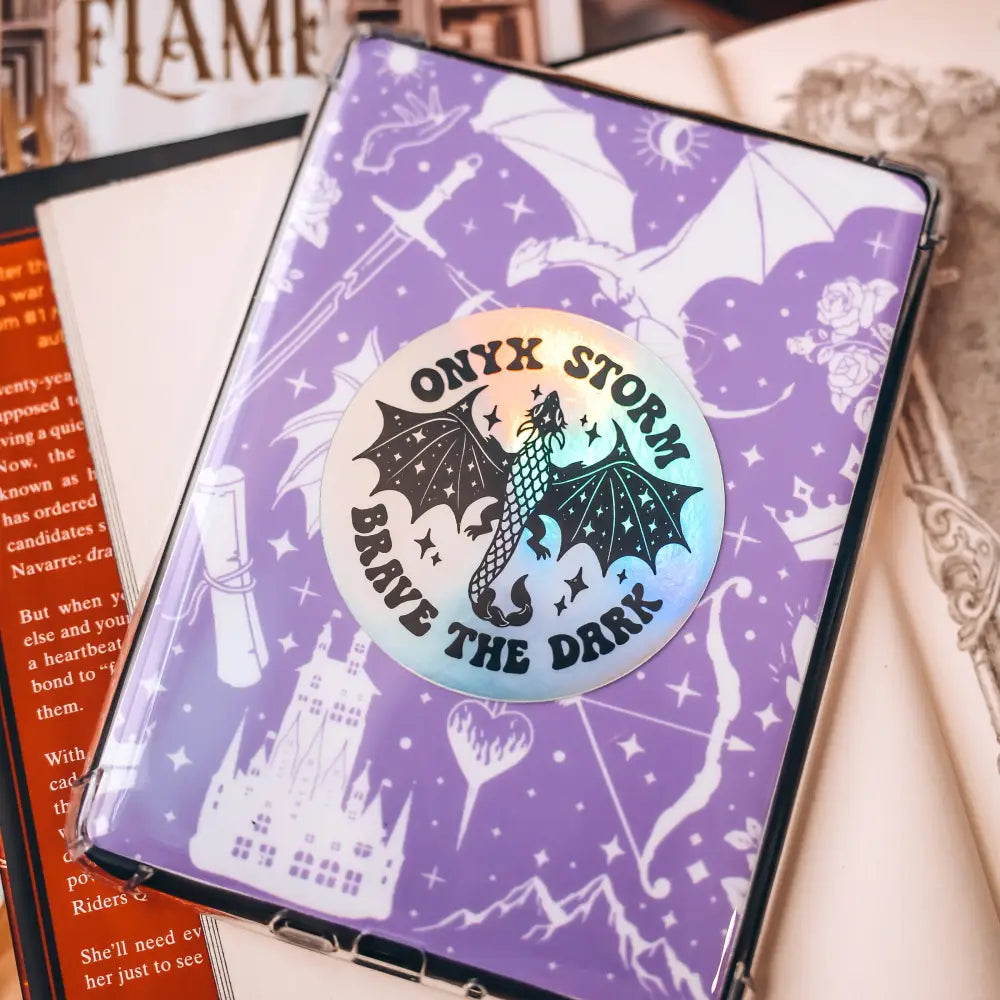 Onyx Storm Inspired Holographic Sticker