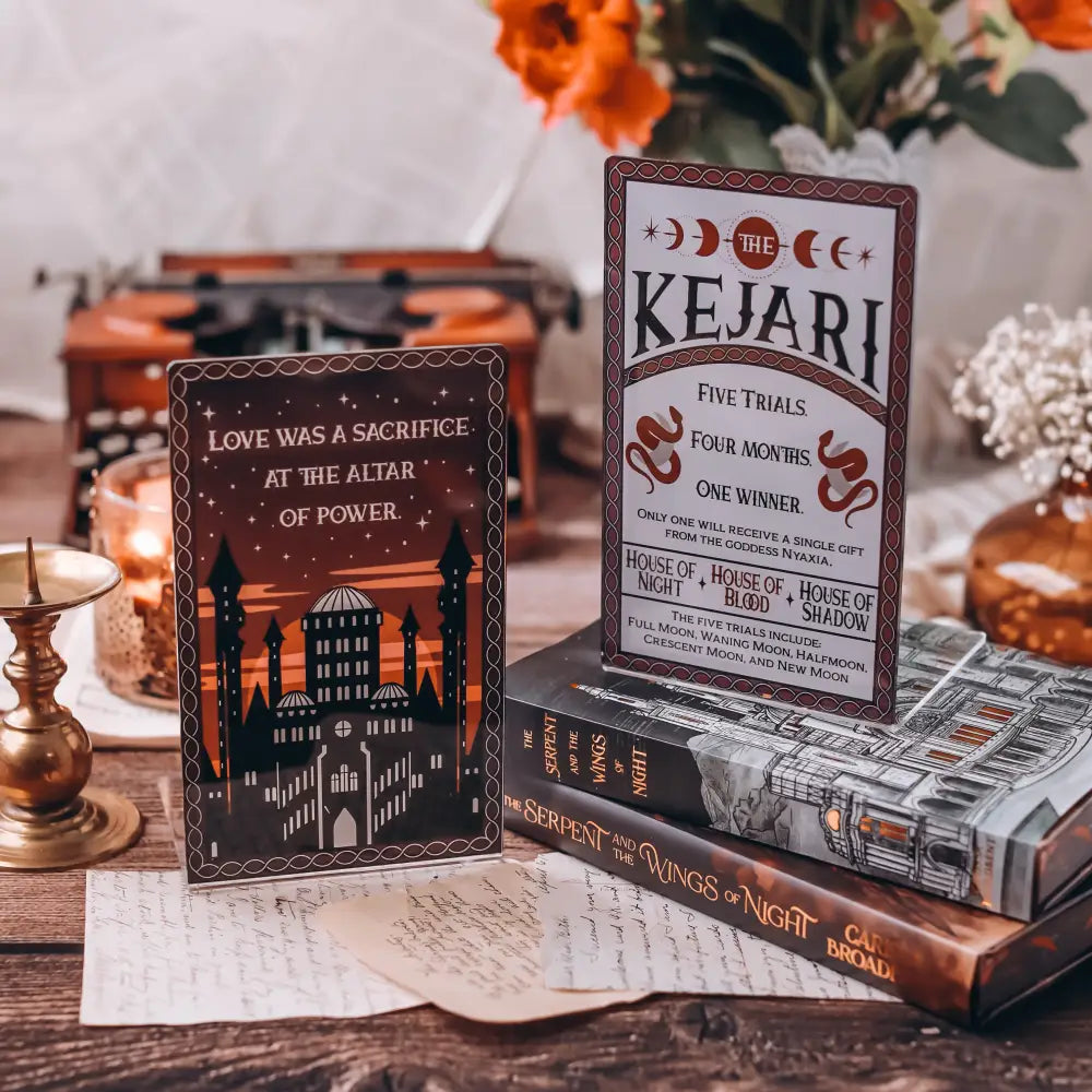 The Serpent and the Wings of Night Inspired Acrylic Bookends